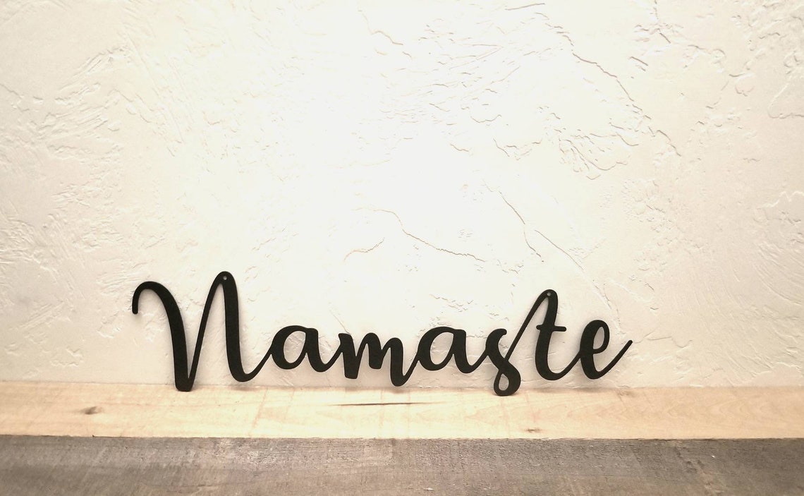 Namaste Sign Metal Wall Art Namaste Word Art Yoga Studio Decor | Etsy