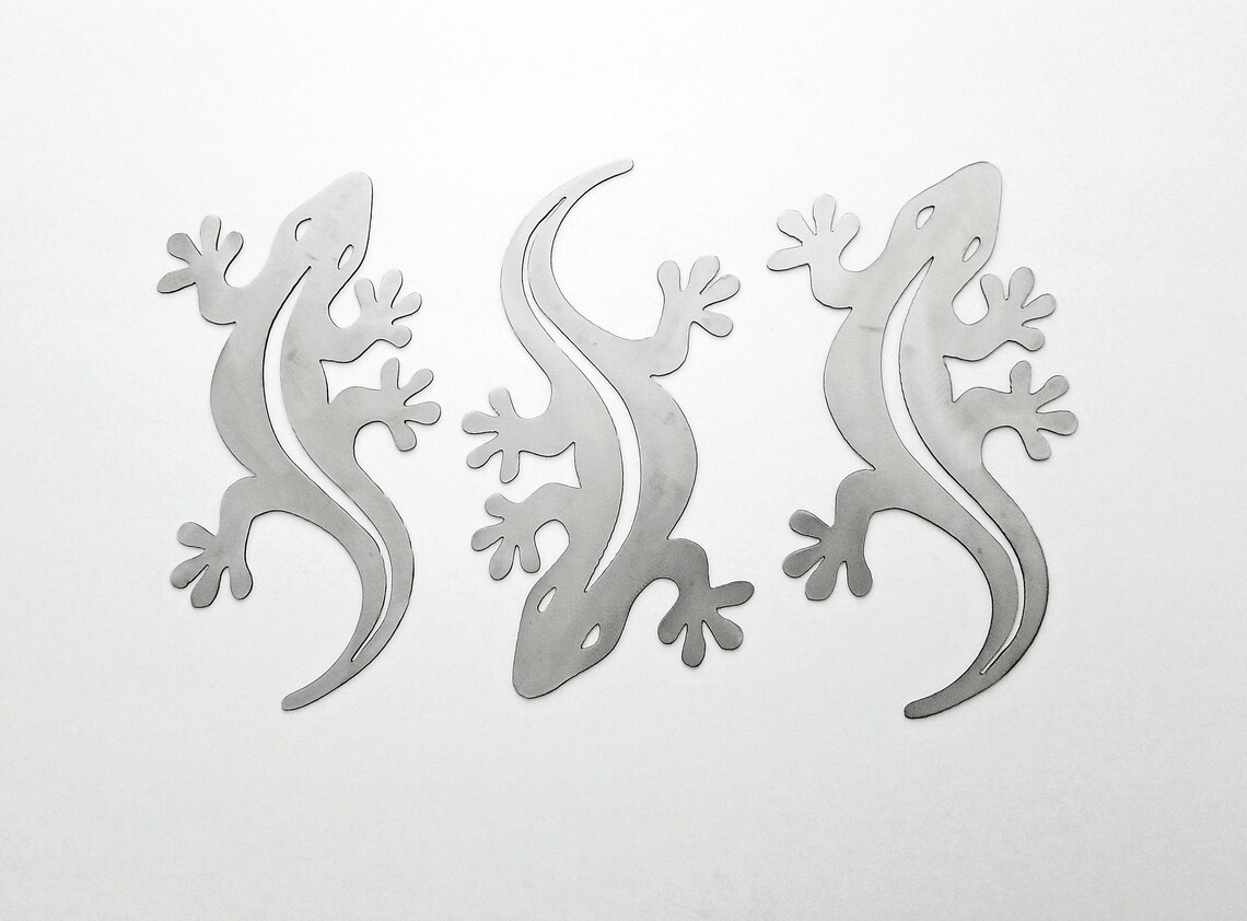 Metal Geckos Set of 3 Hawaii Decor Outdoor Metal Wall | Etsy
