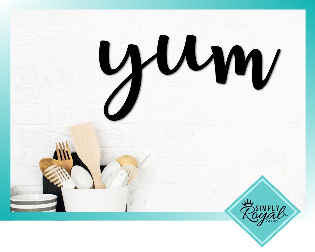 Yum Sign Metal Word Art Kitchen Sign Dining Room Decor - Etsy
