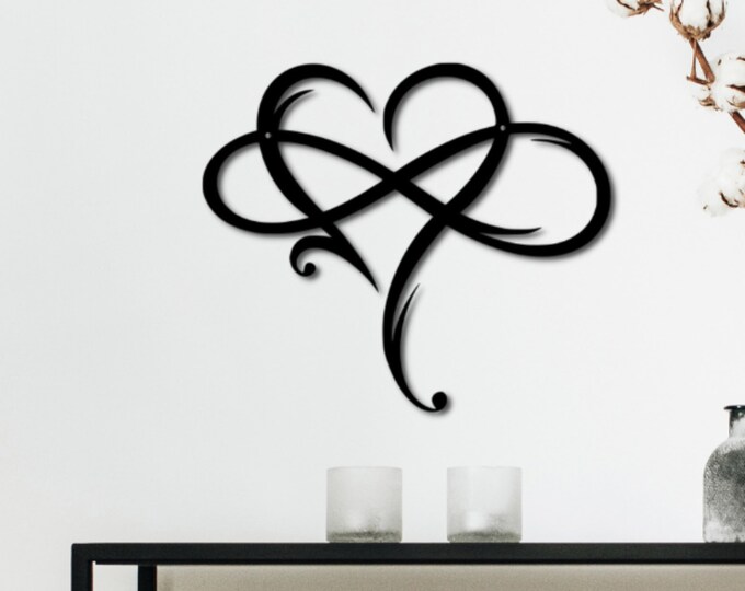 Infinity Heart Metal Infinity Symbol With Heart Couples Gift Gift for ...