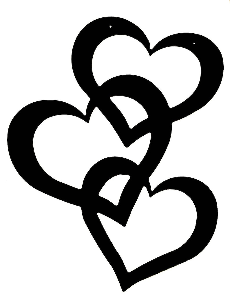 Stacked Hearts Sign 3 Hearts Wall Decor Cutout Metal | Etsy