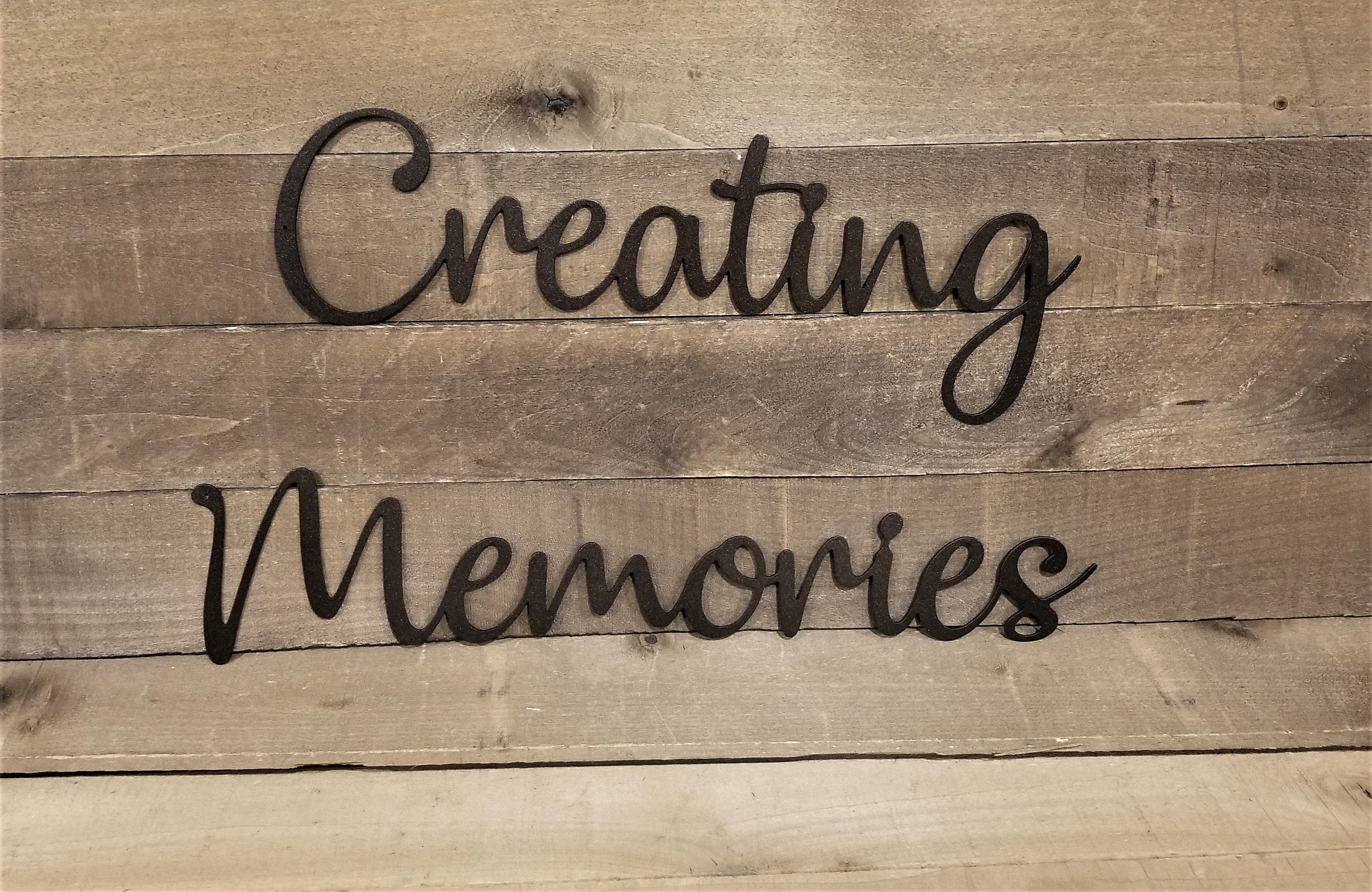 Creating Memories Sign Metal Wall Art Word Signs Gallery - Etsy Singapore