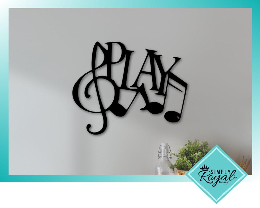 Play Word Music Decor Metal Play Sign Musician Wall Decor - Etsy