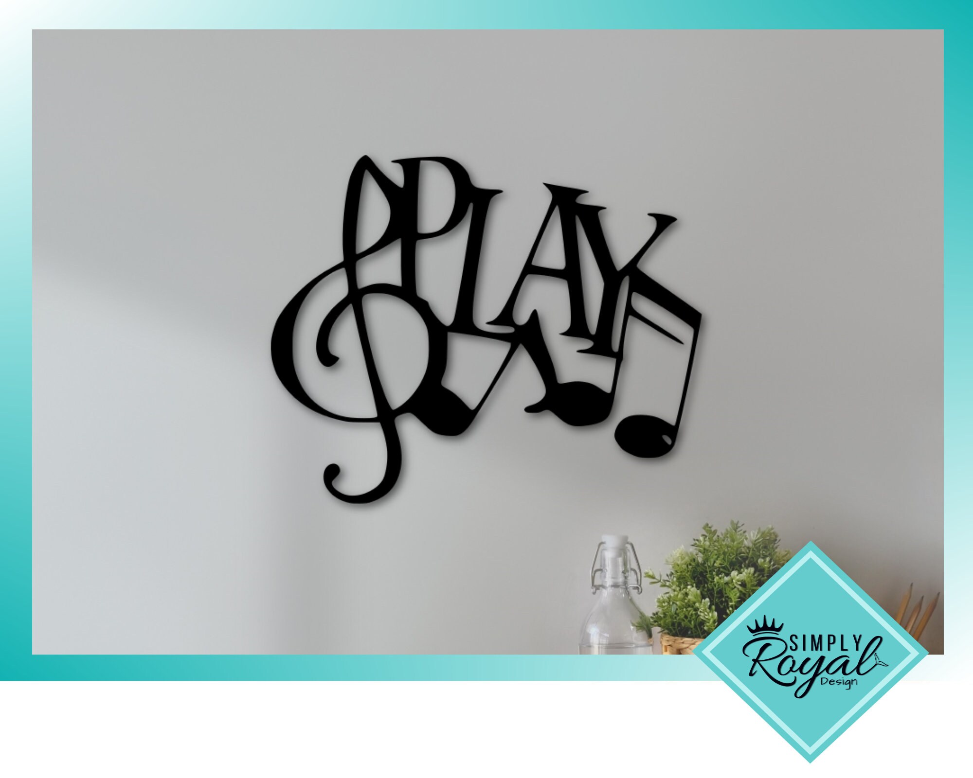 Play Word Music Decor Metal Play Sign Musician Wall Decor | Etsy