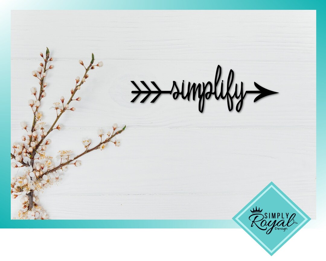 Simplify Arrow Sign Metal Wall Art Arrow Decor Simplify Word Art Steel ...