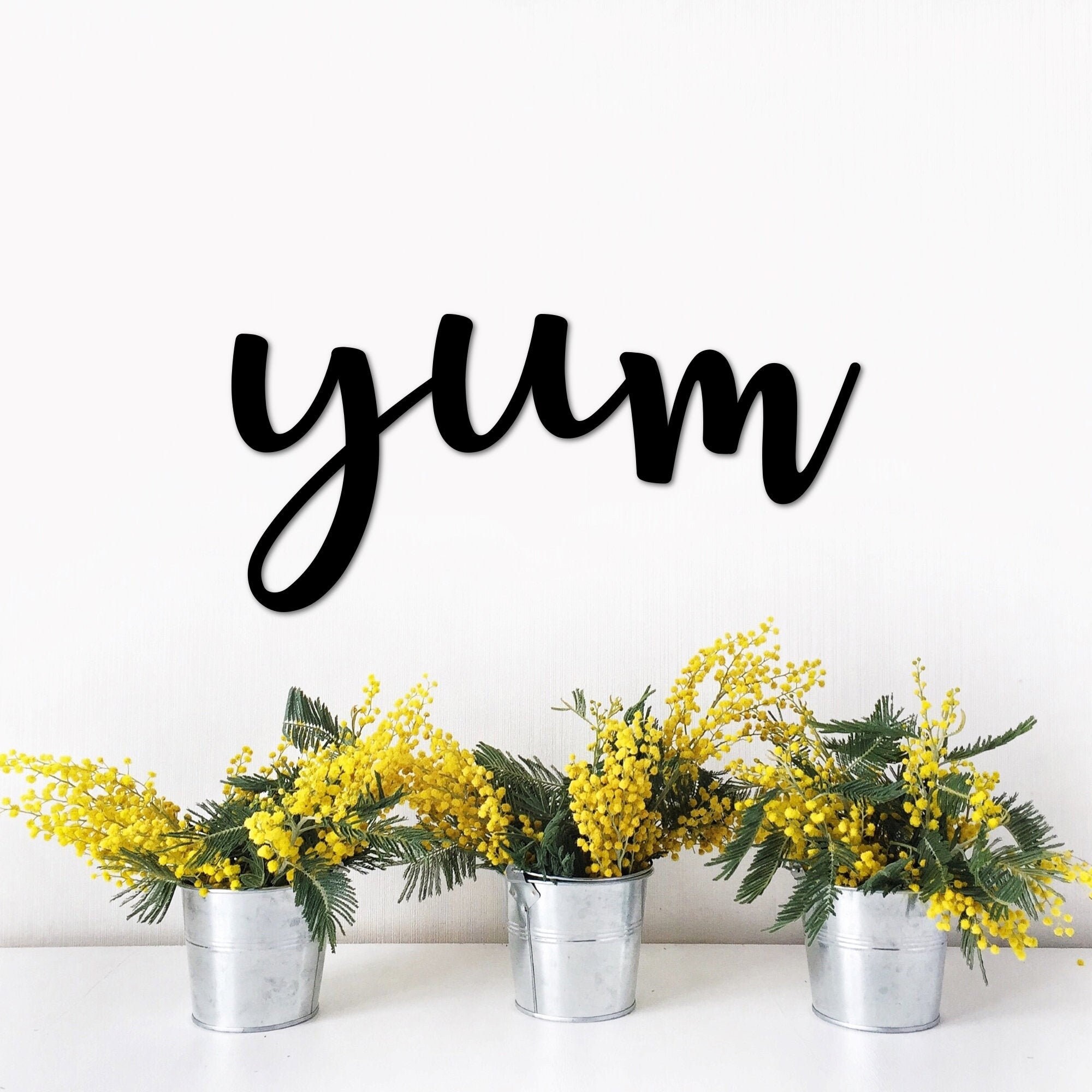 Yum Sign Metal Word Art Kitchen Sign Dining Room Decor | Etsy