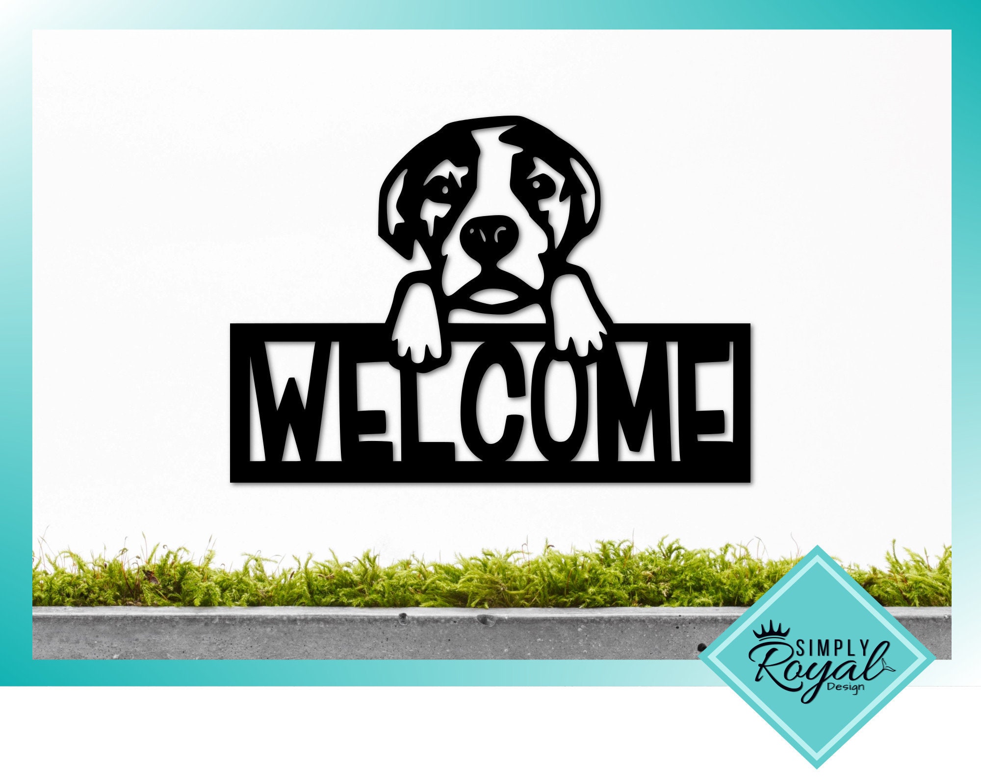 Dog Welcome Sign Front Door Hanger Metal Wall Art Entryway | Etsy
