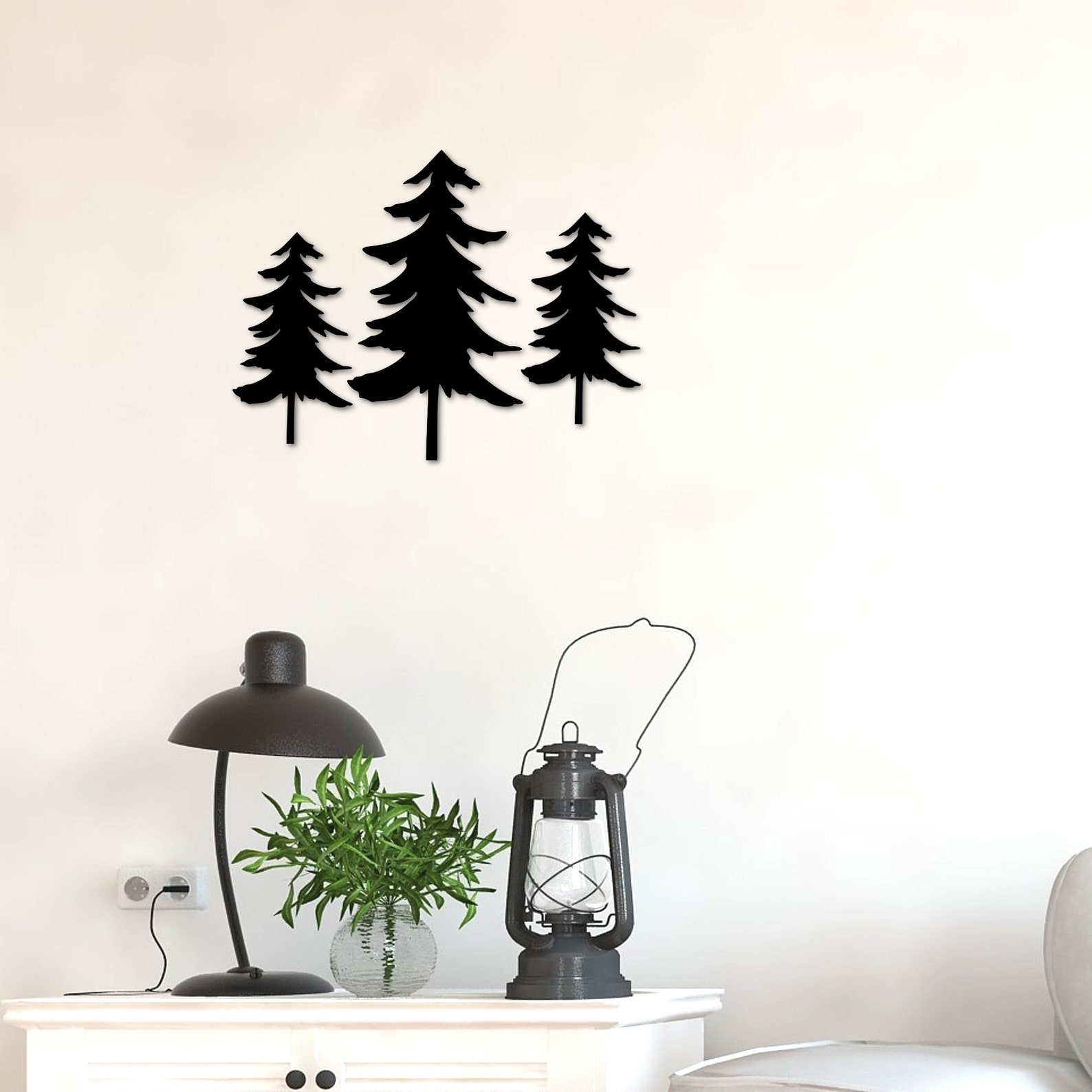 Pine Tree Metal Art Steel Wall Decor Evergreen Silhouette - Etsy