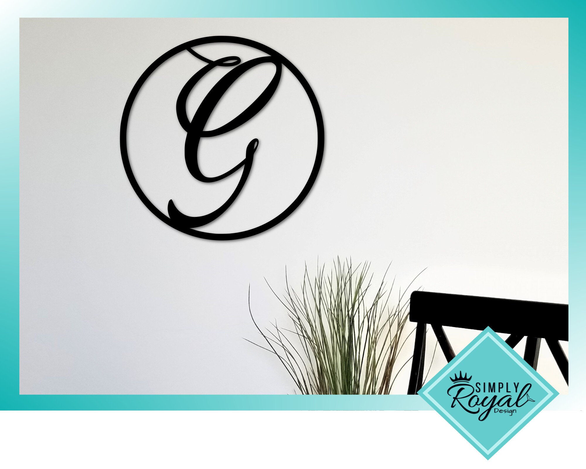 Wall Décor Round Letter Sign Round Monogram Sign Shiplap Monogram 3D ...