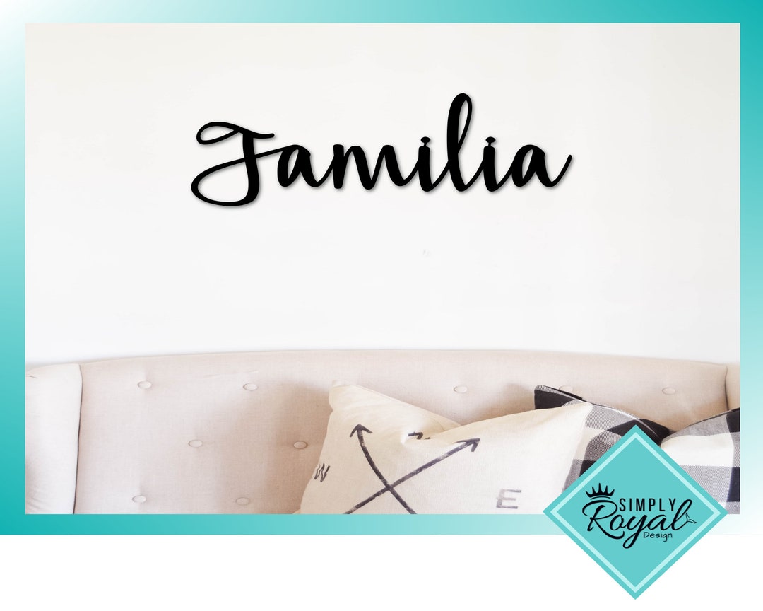 Familia Metal Sign Steel Script Words for the Wall Spanish - Etsy