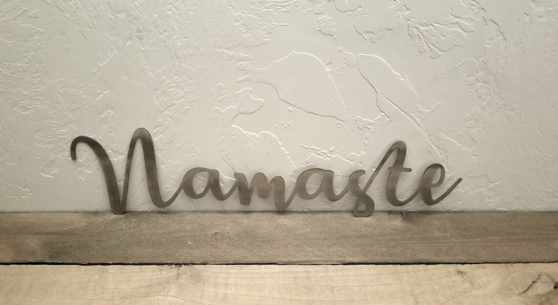 Namaste Sign Metal Wall Art Namaste Word Art Yoga Studio Decor | Etsy