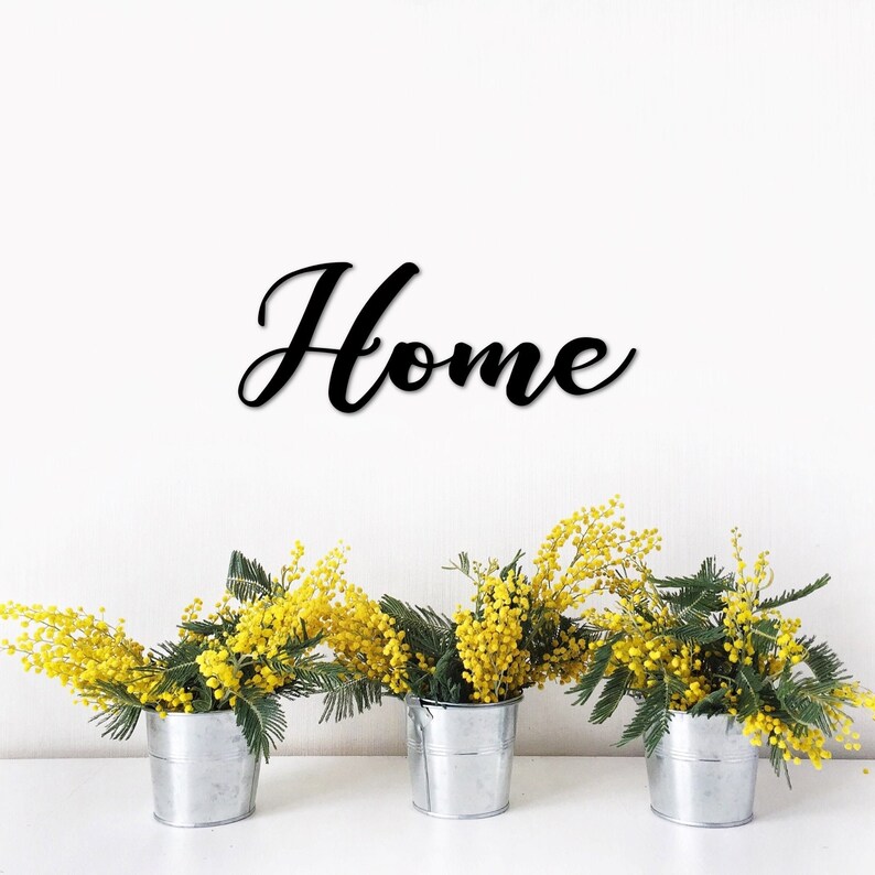 Metal Home Sign Cursive Home Wall Decor Script Word for - Etsy