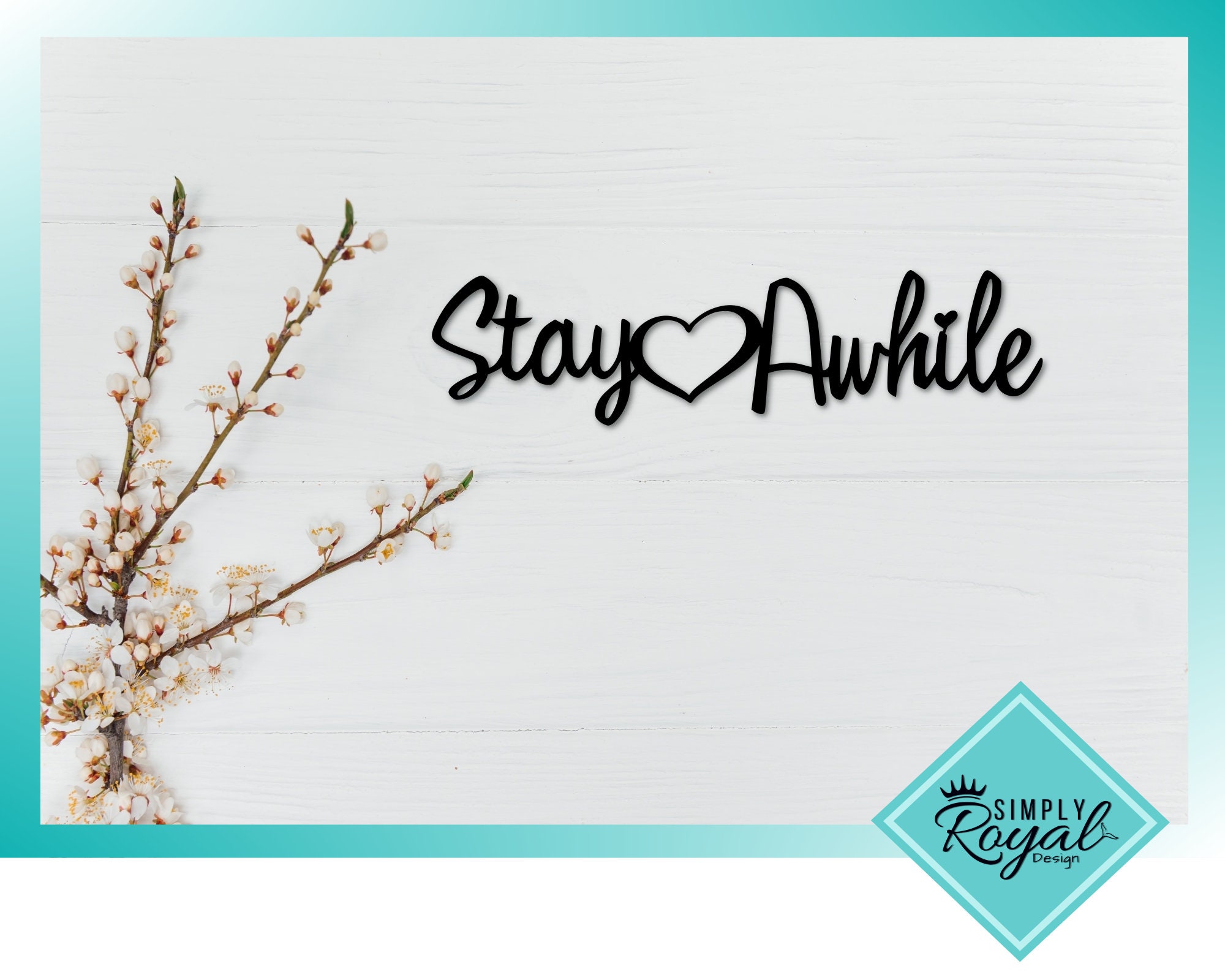 Stay Awhile Sign Metal Wall Art Living Room Signs | Etsy