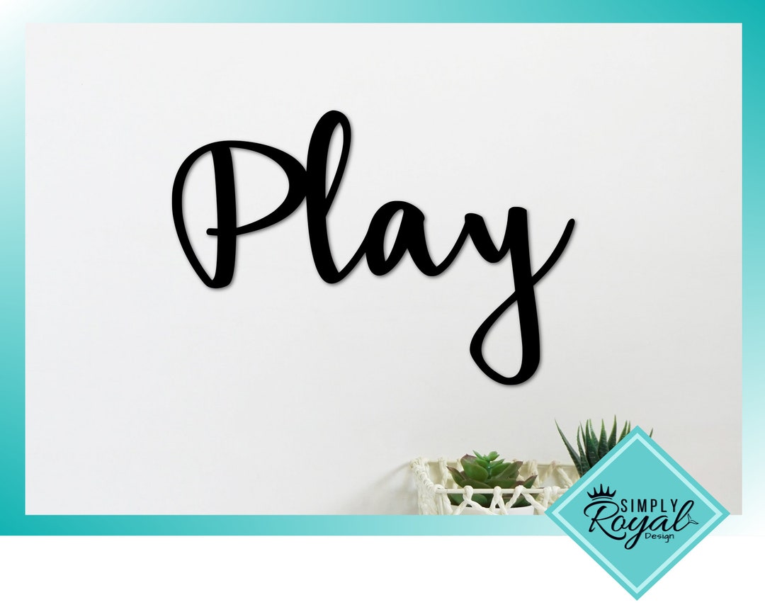 Play Word Sign Metal Word Art Play Room Wall Decor Music - Etsy