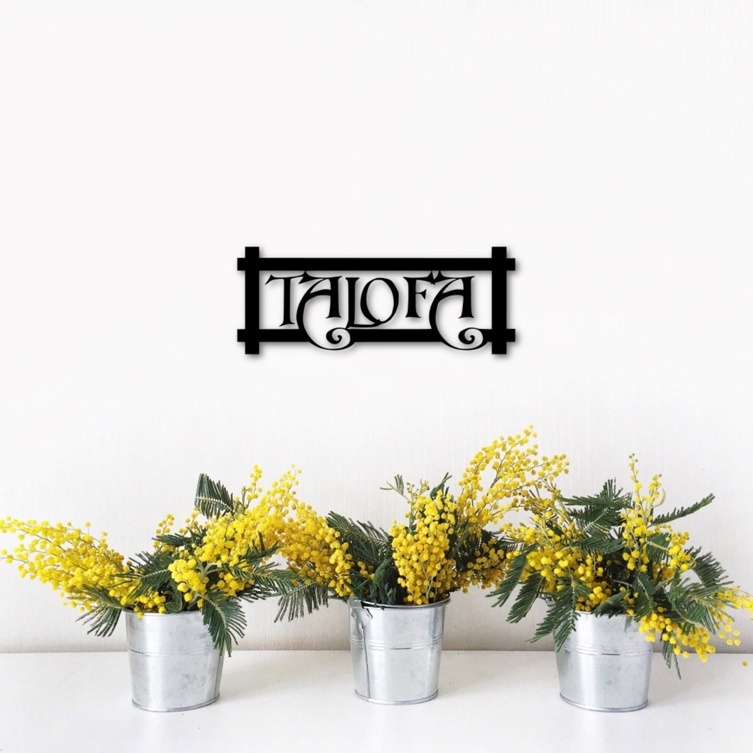 TALOFA Welcome Sign Metal Front Door Hanger Polynesian Art Samoan Metal ...