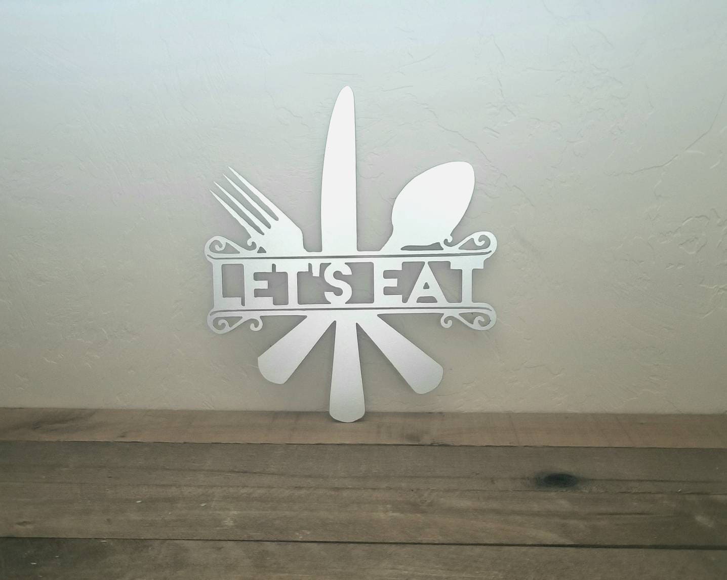 Let's Eat Sign Kitchen Decor Metal Wall Art Kitchen | Etsy