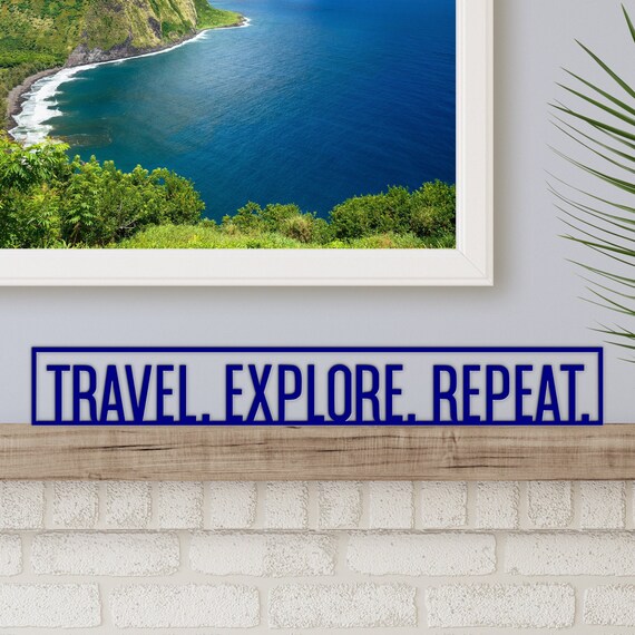 Travel Wall Decor Travel Explore Repeat Rectangle Metal Sign - Etsy