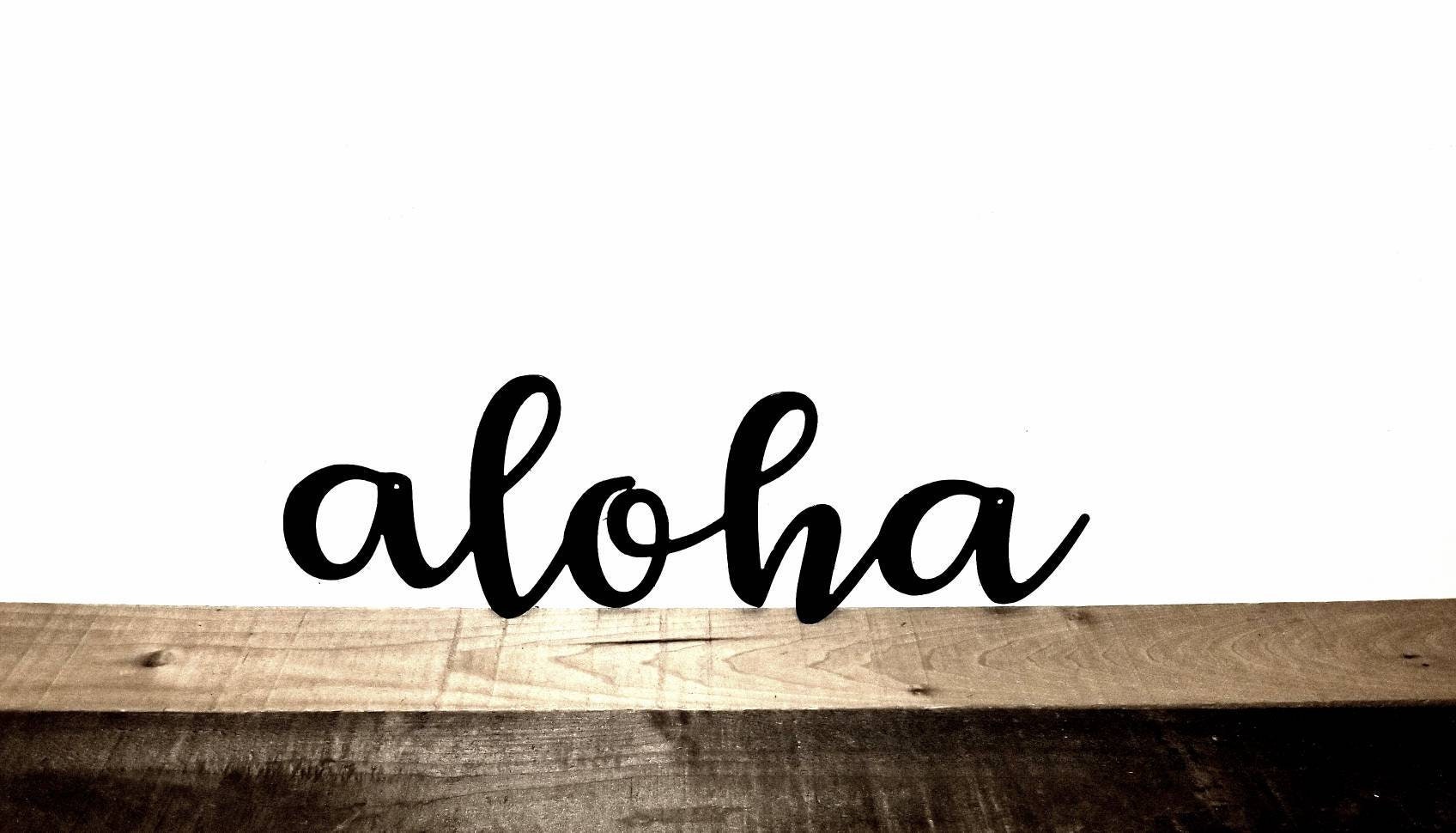 Hawaiian Aloha Sign Metal Wall Word for the Wall Beach | Etsy