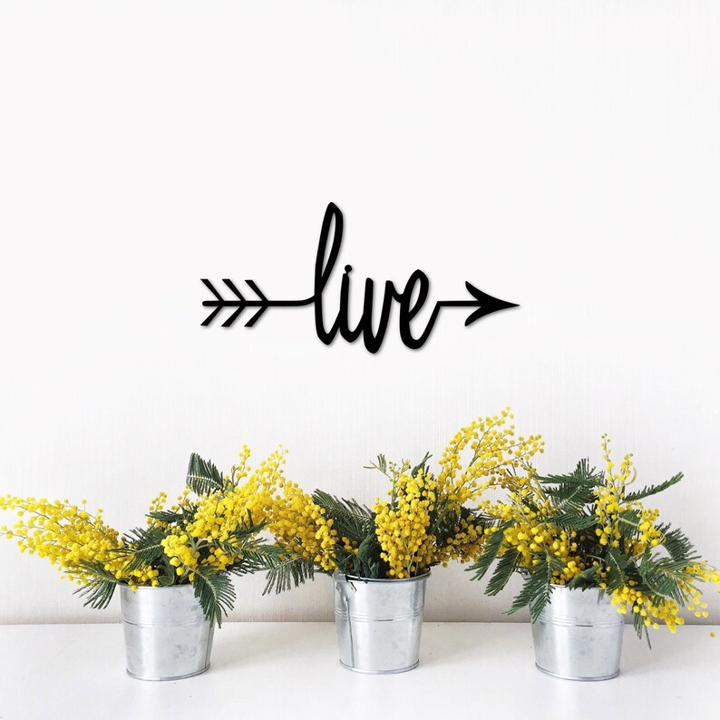 Live Arrow Sign Metal Word With Arrow Metal Wall Decor - Etsy