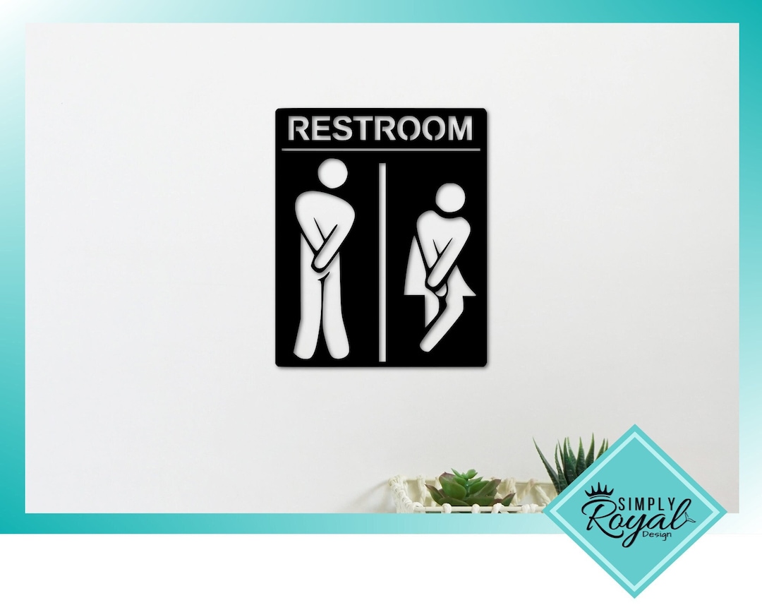 Urgent Restroom Sign Bathroom Decor Funny Bathroom Signs Metal Bathroom ...