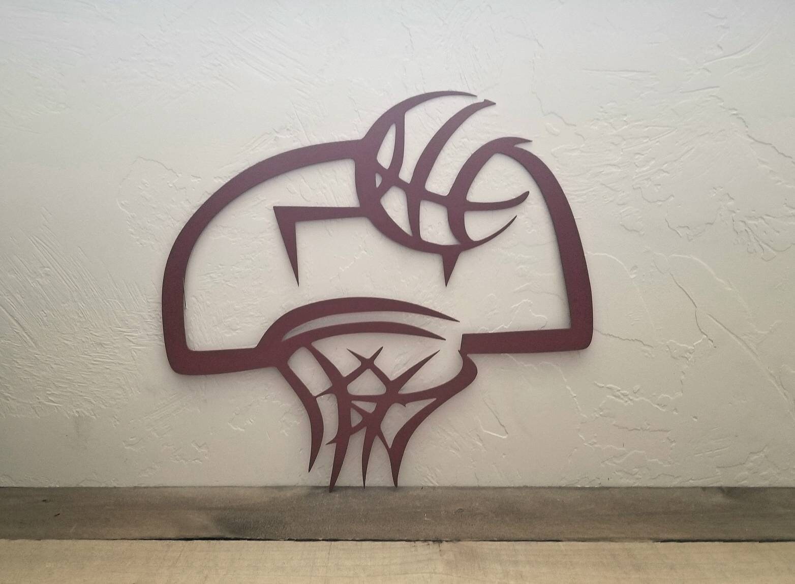 Basketball Hoop Sign Metal Wall Art Kids Room Decor | Etsy