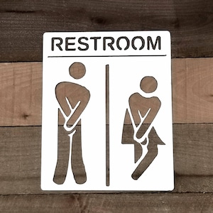 Urgent Restroom Sign Bathroom Decor Funny Bathroom Signs Metal Bathroom ...
