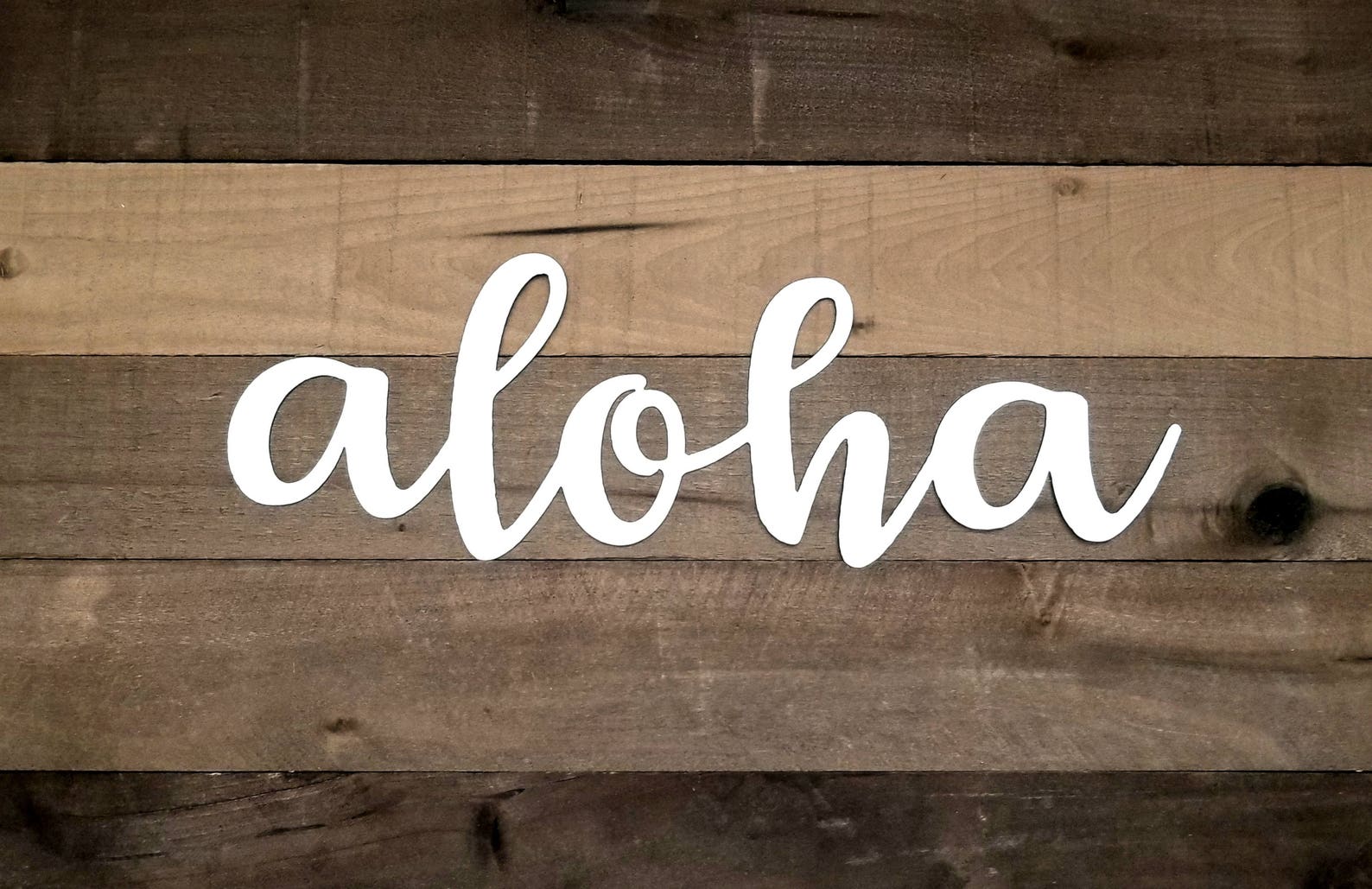 Hawaiian Aloha Sign Metal Wall Word for the Wall Beach | Etsy