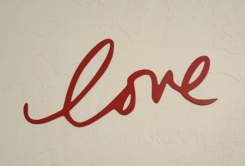 Metal Love Sign Cursive Love Word Sign Wedding Decor | Etsy