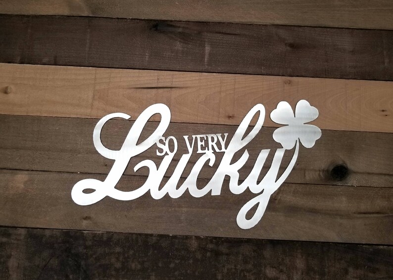 So Very Lucky Sign Metal Wall Decor Shamrock Lucky Word | Etsy