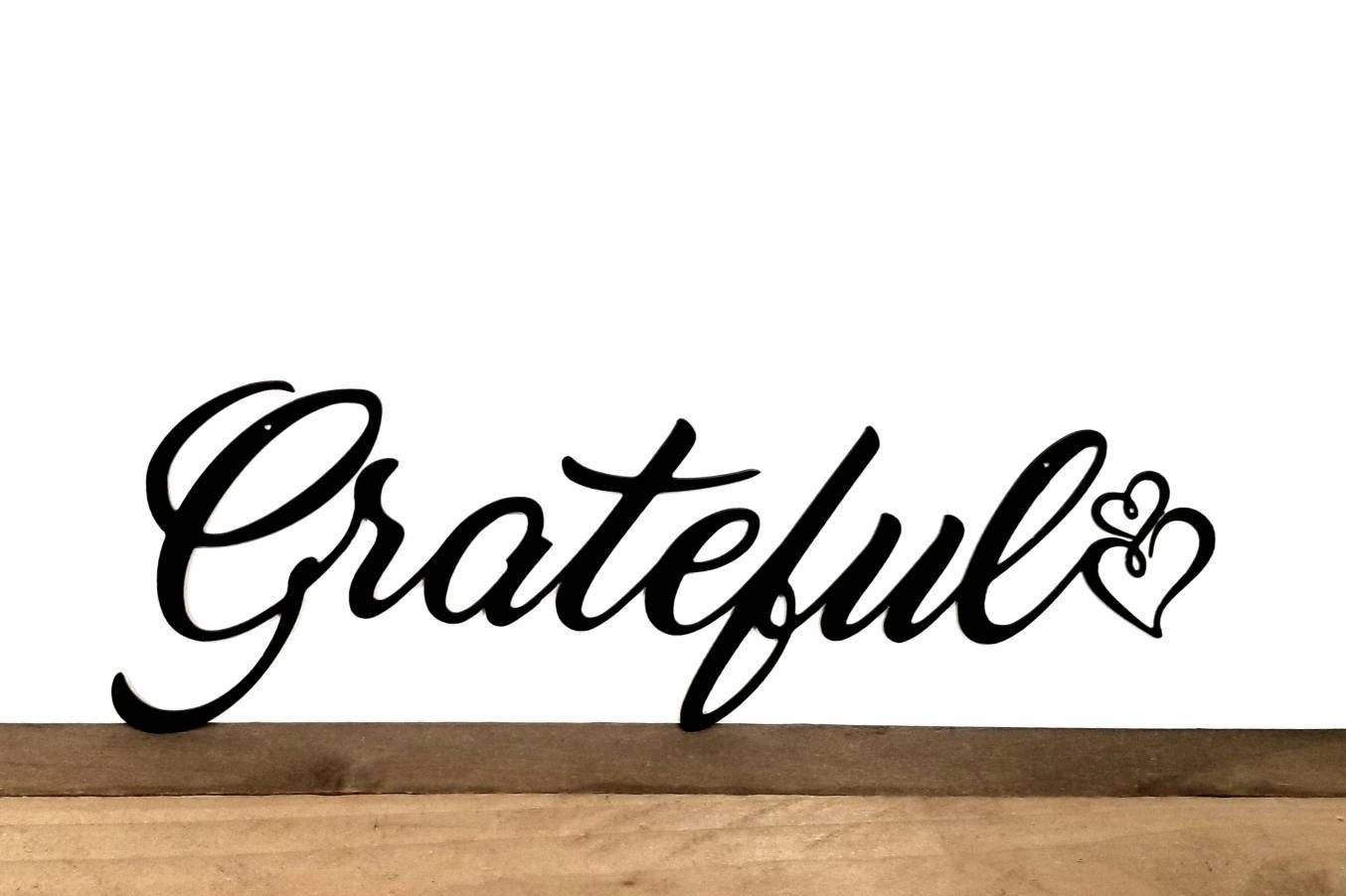 Metal Grateful Sign Wall Decor Grateful Hearts Sign - Etsy