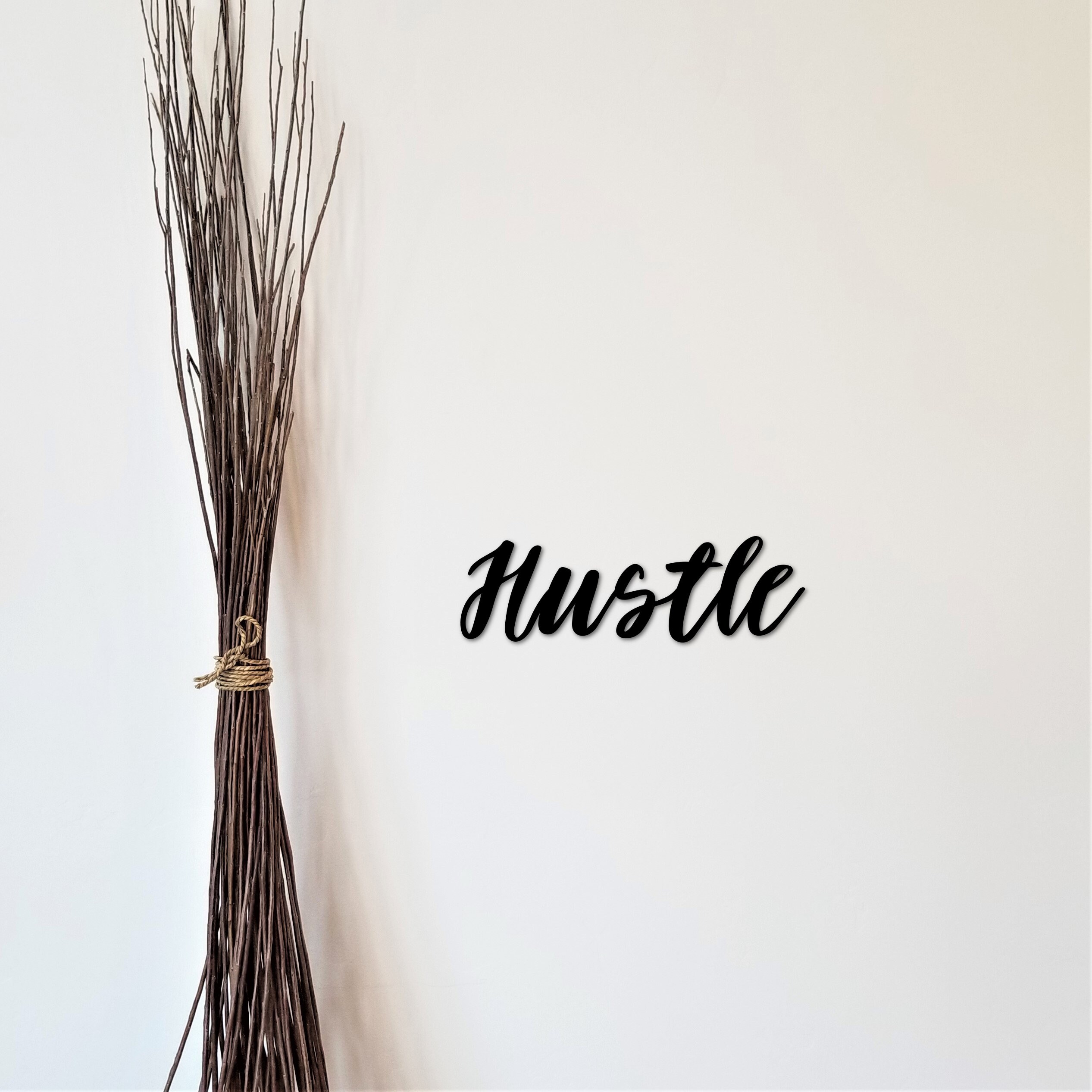 Hustle Word Sign Script Word for the Wall Hustle Metal - Etsy