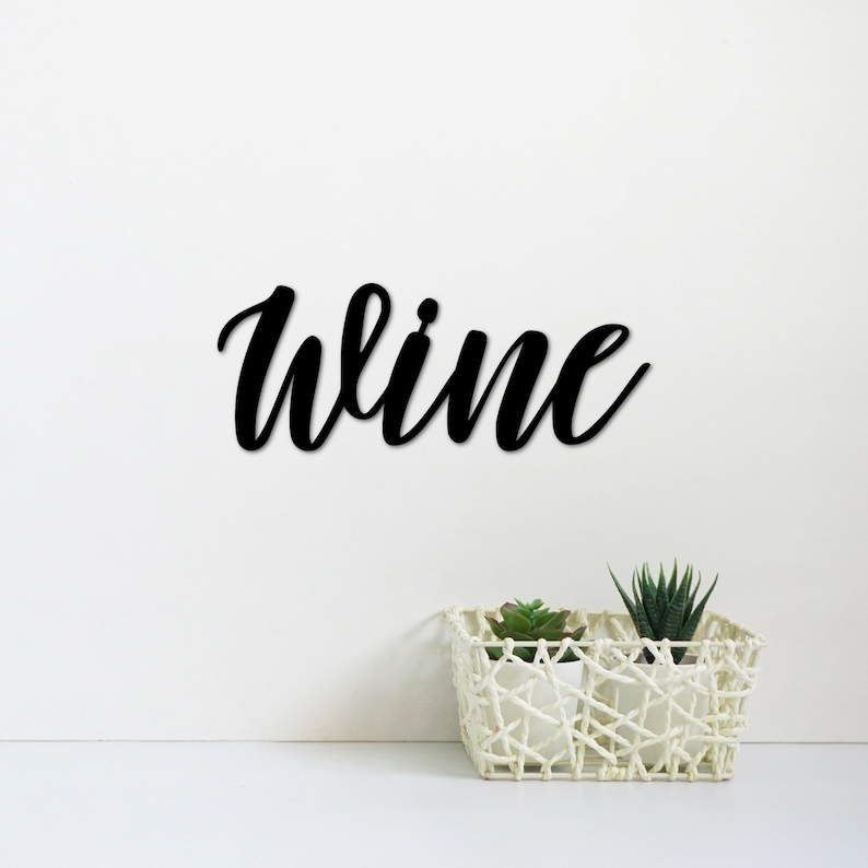 Metal Wine Sign Wine Wall Word Wine Decor for Wall - Etsy