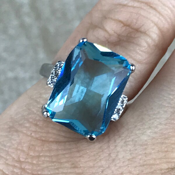 Blue Glass Ring - Etsy