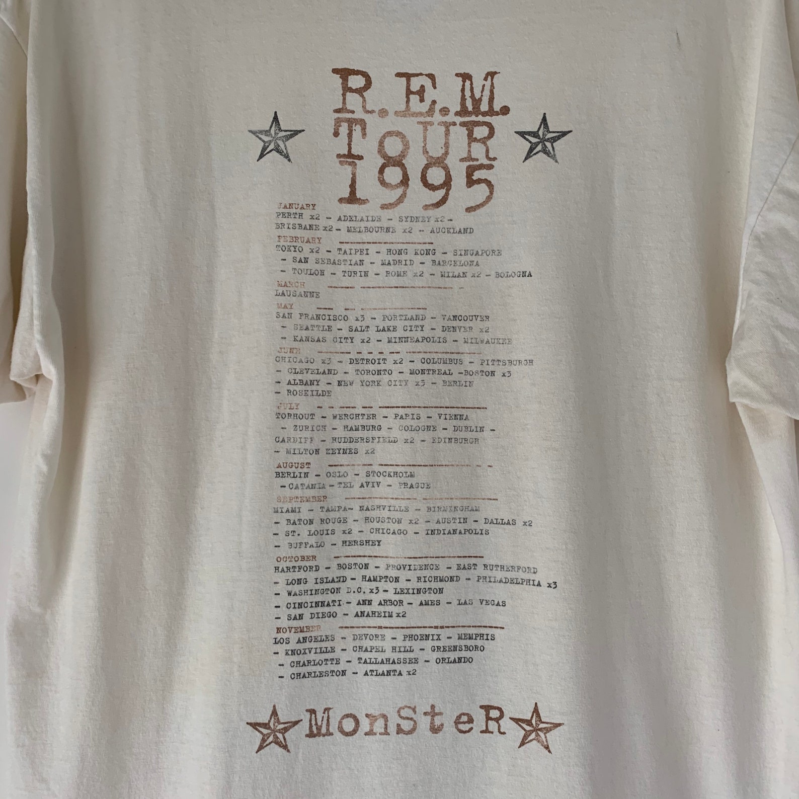 1995 REM monster Vintage Tour Band Shirt 90s 1990s - Etsy