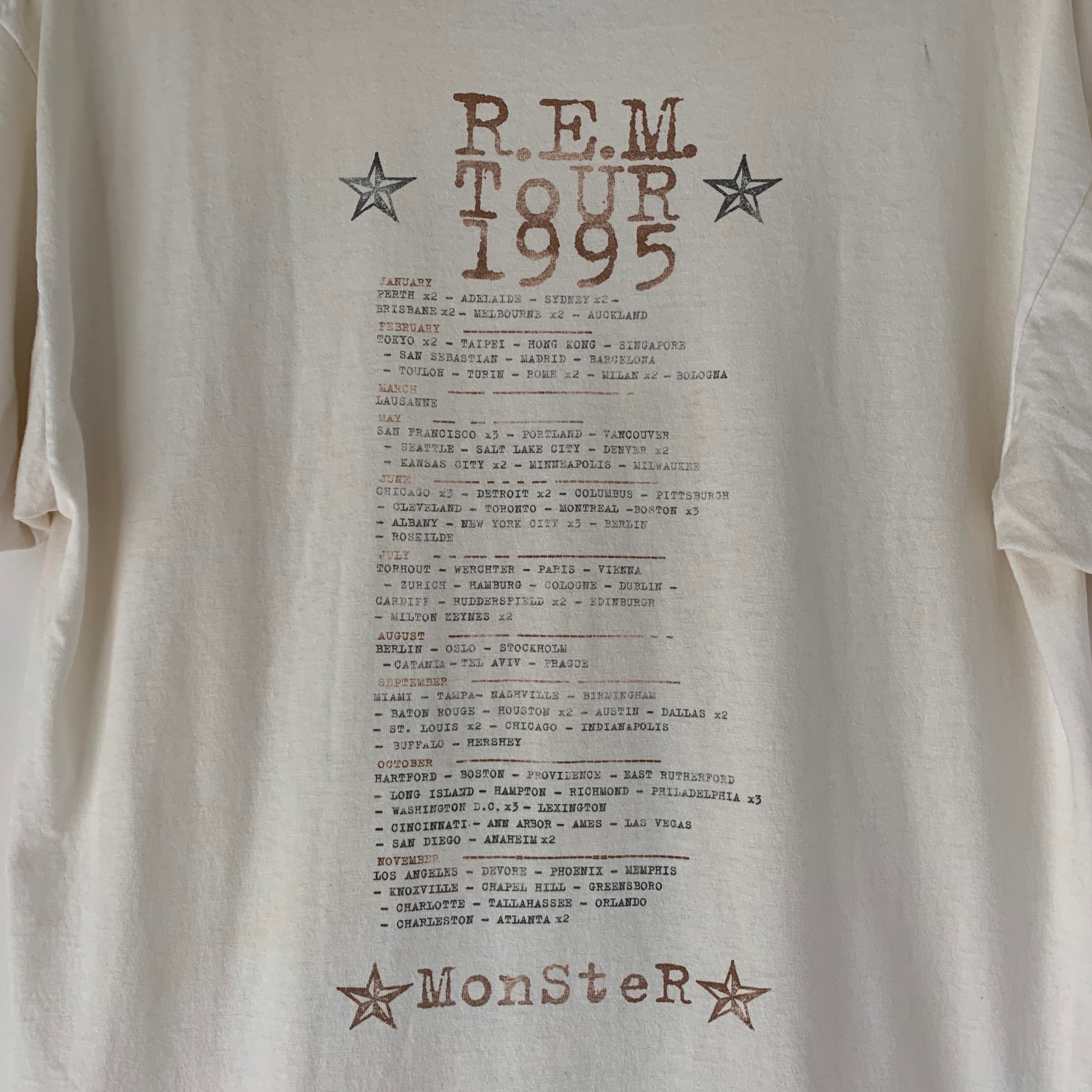 1995 REM monster Vintage Tour Band Shirt 90s 1990s - Etsy