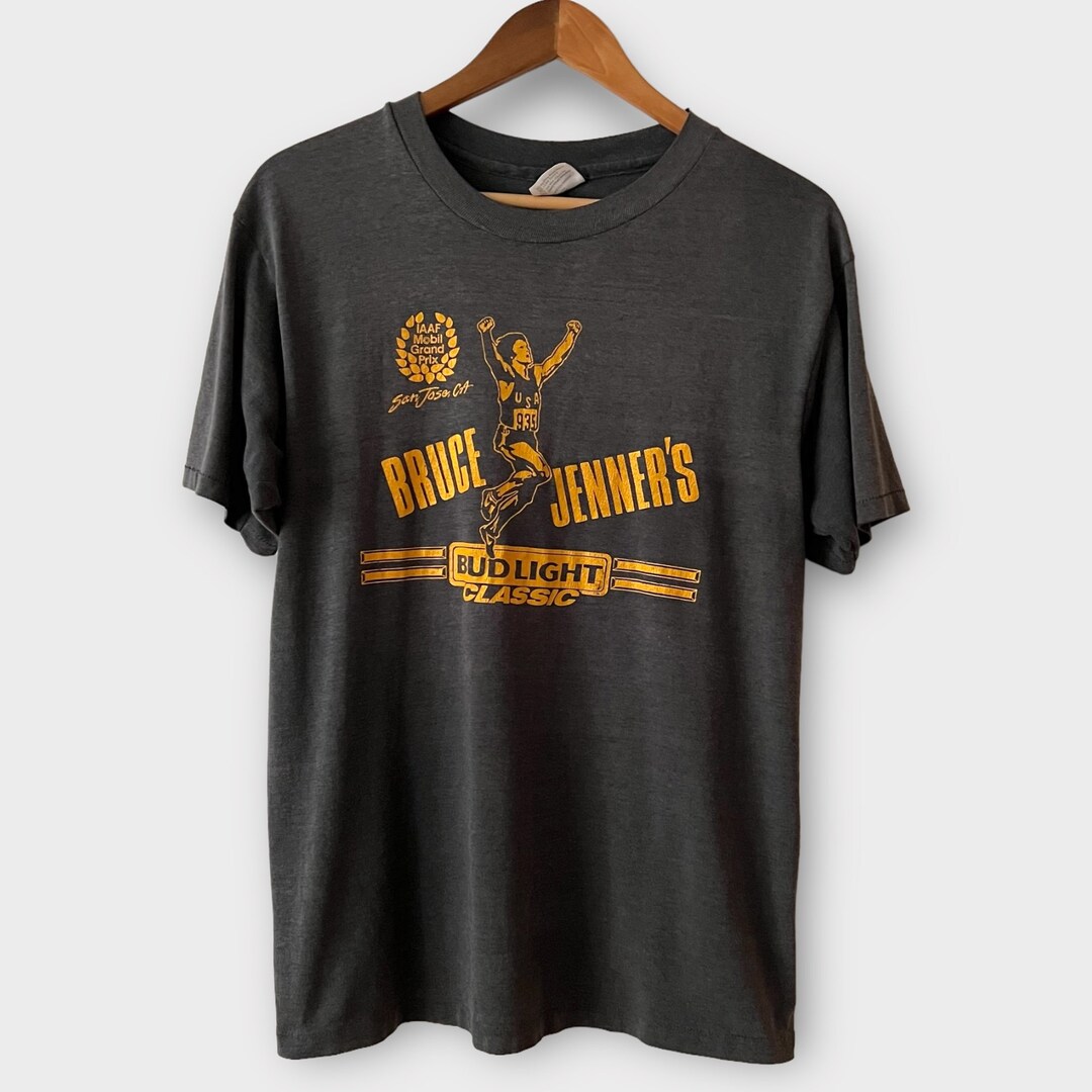 1985 Bruce Jenner Budlight Classic Nike Marathon Vintage Tee Shirt 80s ...