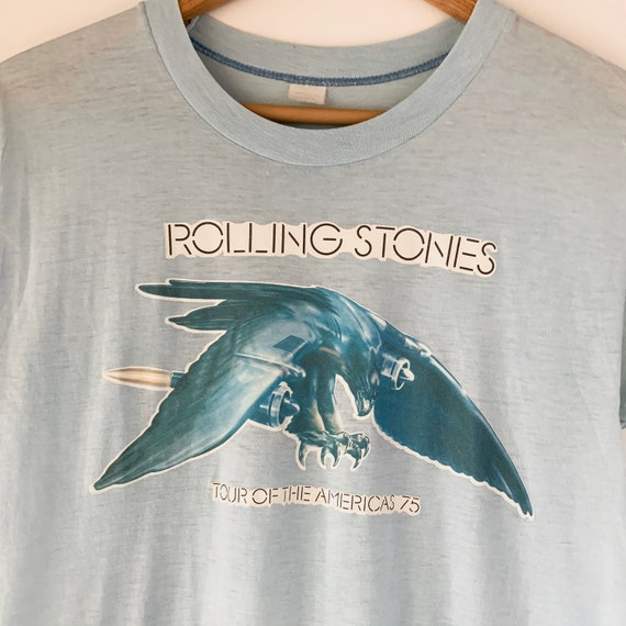 1975 Rolling Stones Vintage Tour Band Rock Shirt 70s … - Gem