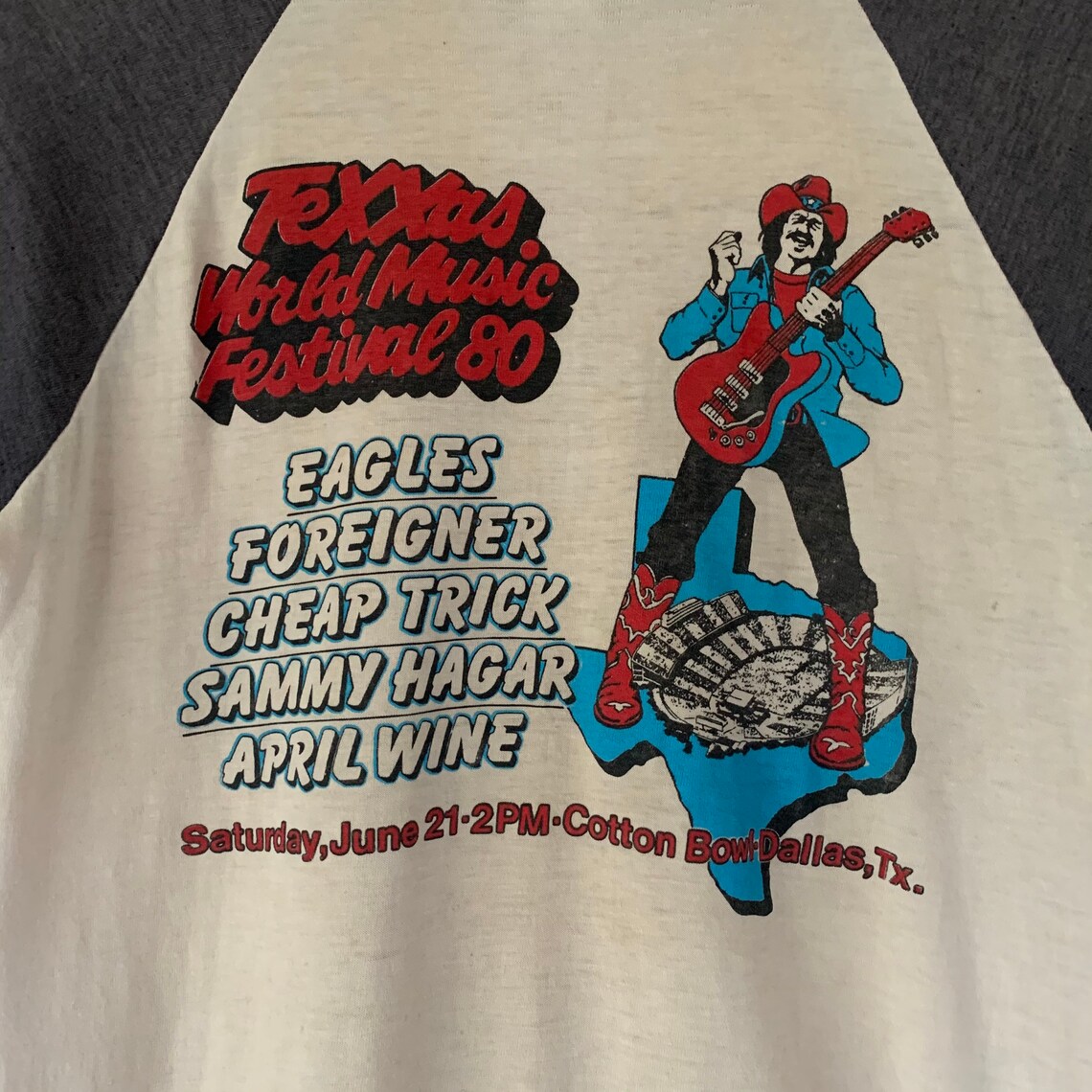 1980 Texas World Music Festival Vintage Tour Band Shirt 80s - Etsy