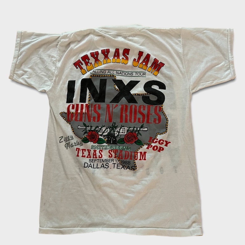 1988 INXS Guns N Roses Iggy Pop Tom Ziggy Marley at Texas Jam in Dallas ...