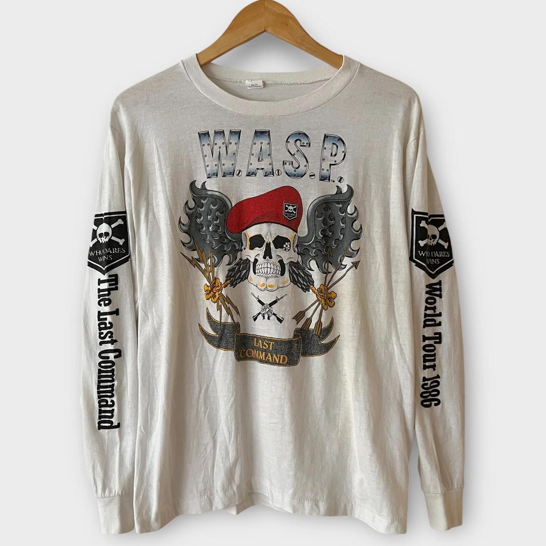 1986 W.A.S.P. the Last Comman Vintage Tour Band Rock Tee Shirt WASP 80s ...