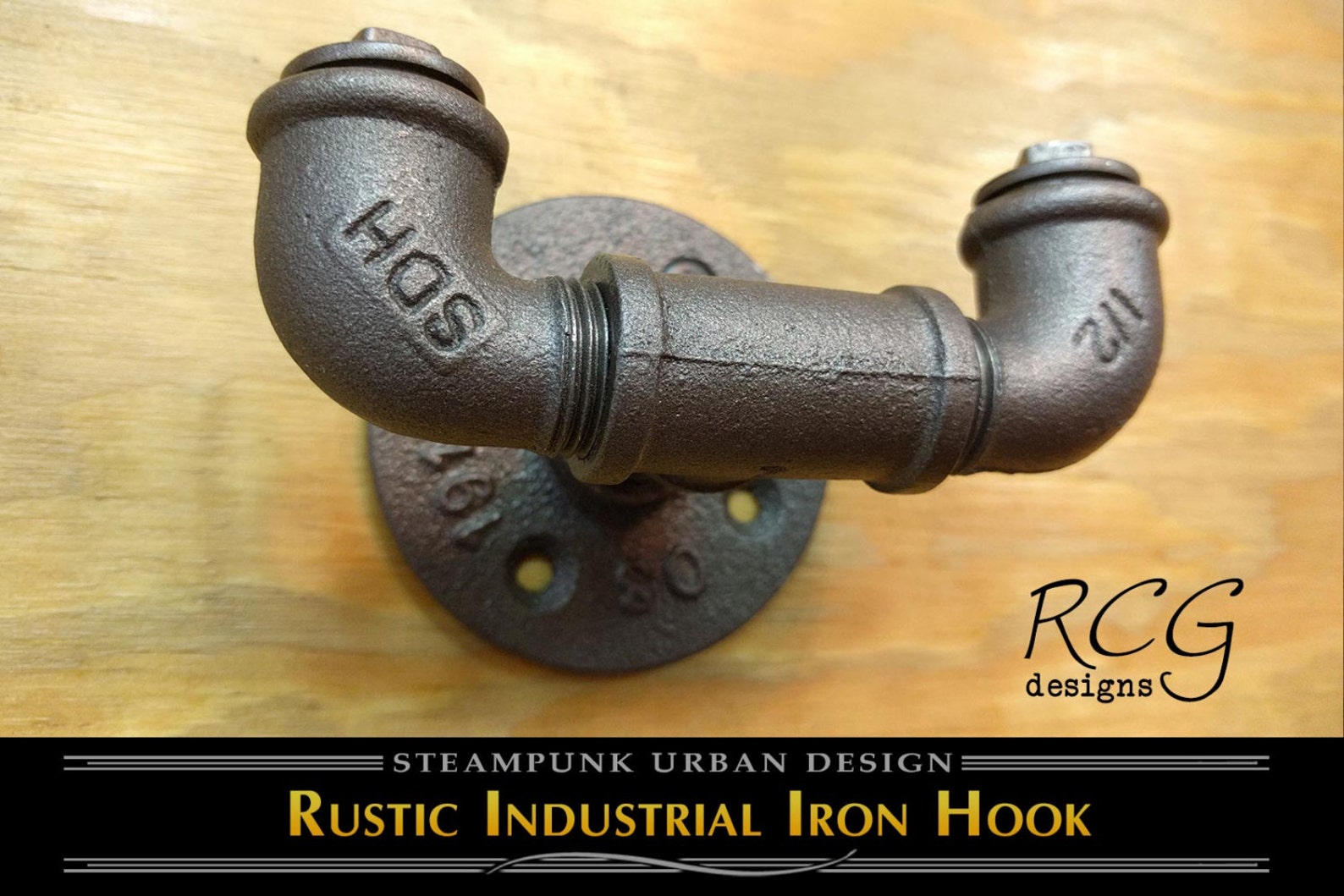 4-pack Industrial Pipe Knob Double Hook C Urban Steampunk | Etsy