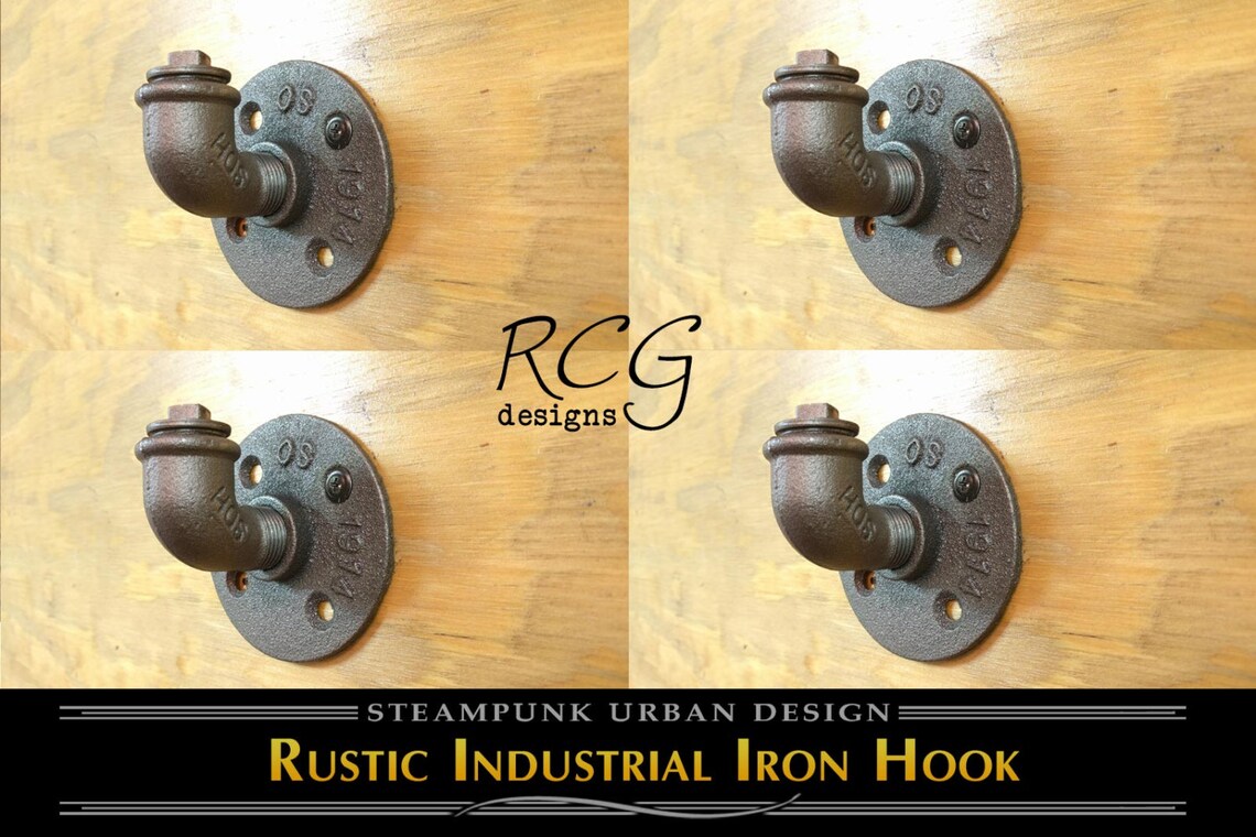 4-pack Industrial Pipe Knob Hook B - Urban, Steampunk, Rustic - Etsy
