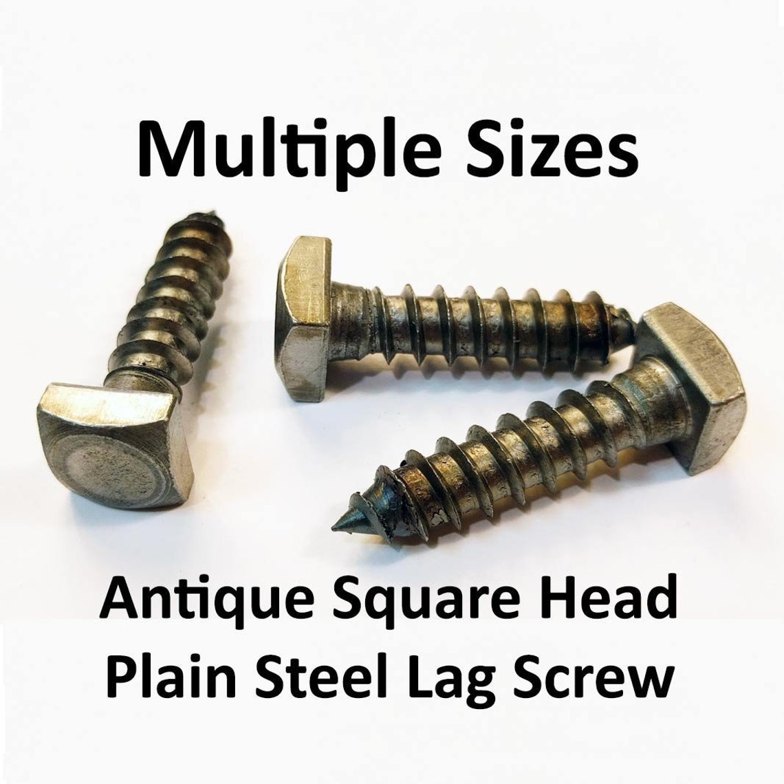 Antique Square Head Blacksmith Lag Screws Plain Steel Paintable Rustic ...