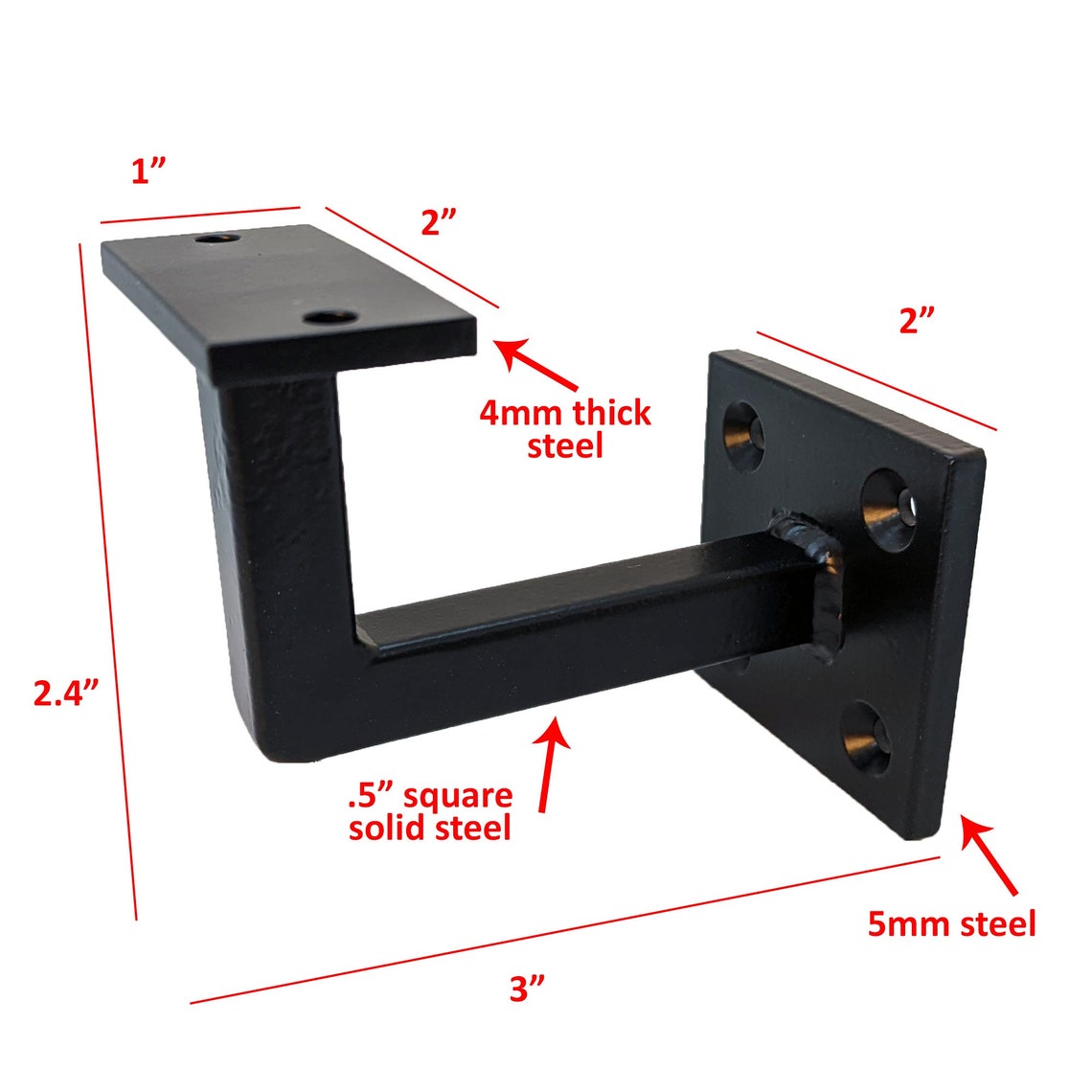 Stair Railing Bracket A Black Steel Iron Modern Farmhouse - Etsy