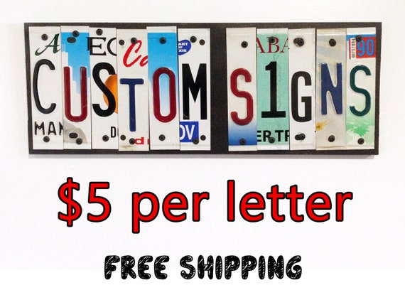 License Plate Signs 5 dollars/letter Personalized Name | Etsy