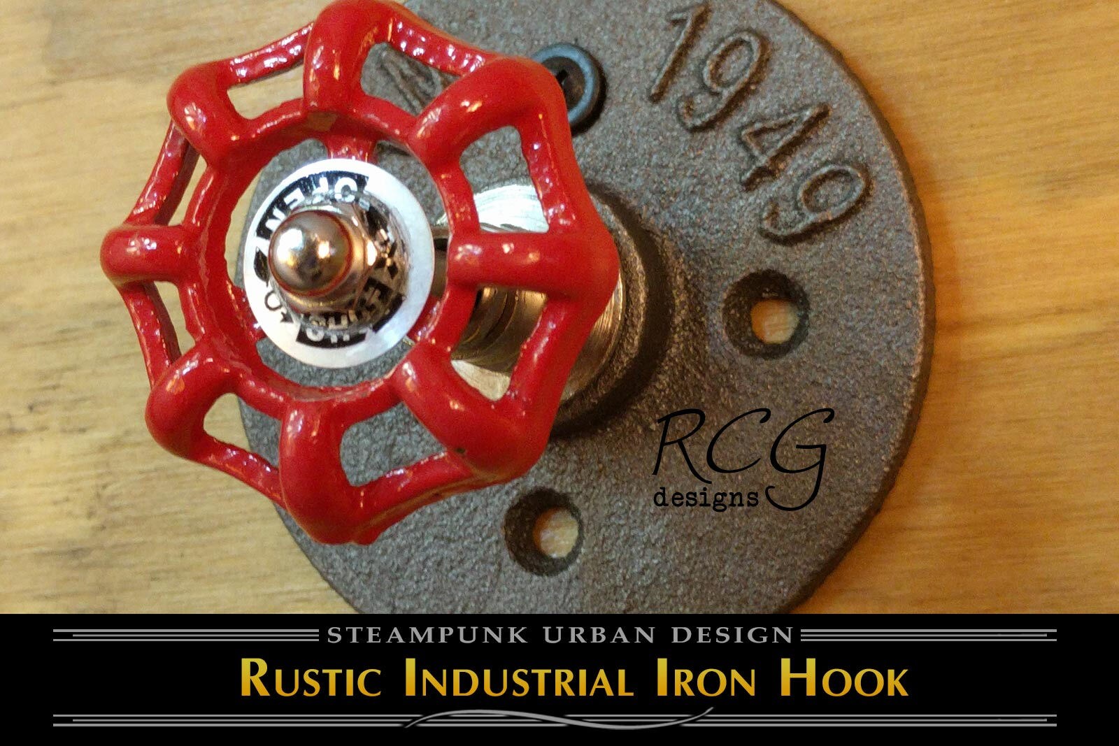 4-pack Industrial Pipe Knob Hook D Red Handle Urban - Etsy Canada