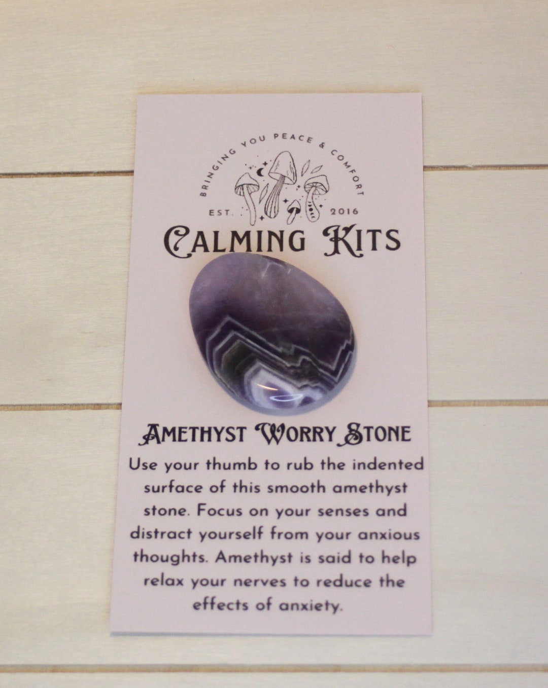 Amethyst Worry Stone FREE SHIPPING Crystal Worry Stone Healing Stone ...