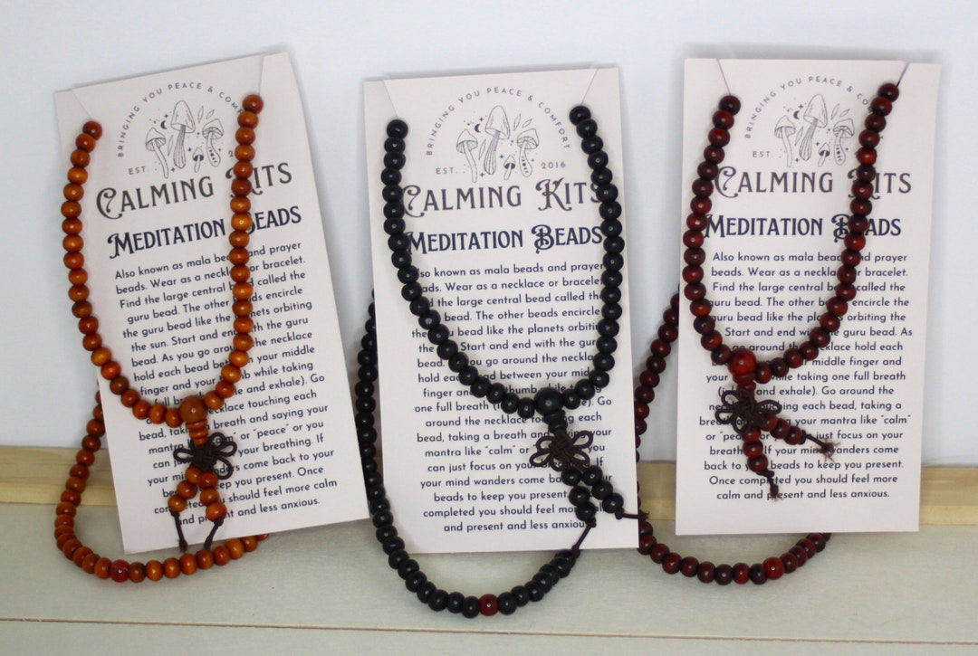 Mediation Beads With Instruction Card - FREE SHIPPING - Mala Beads ...