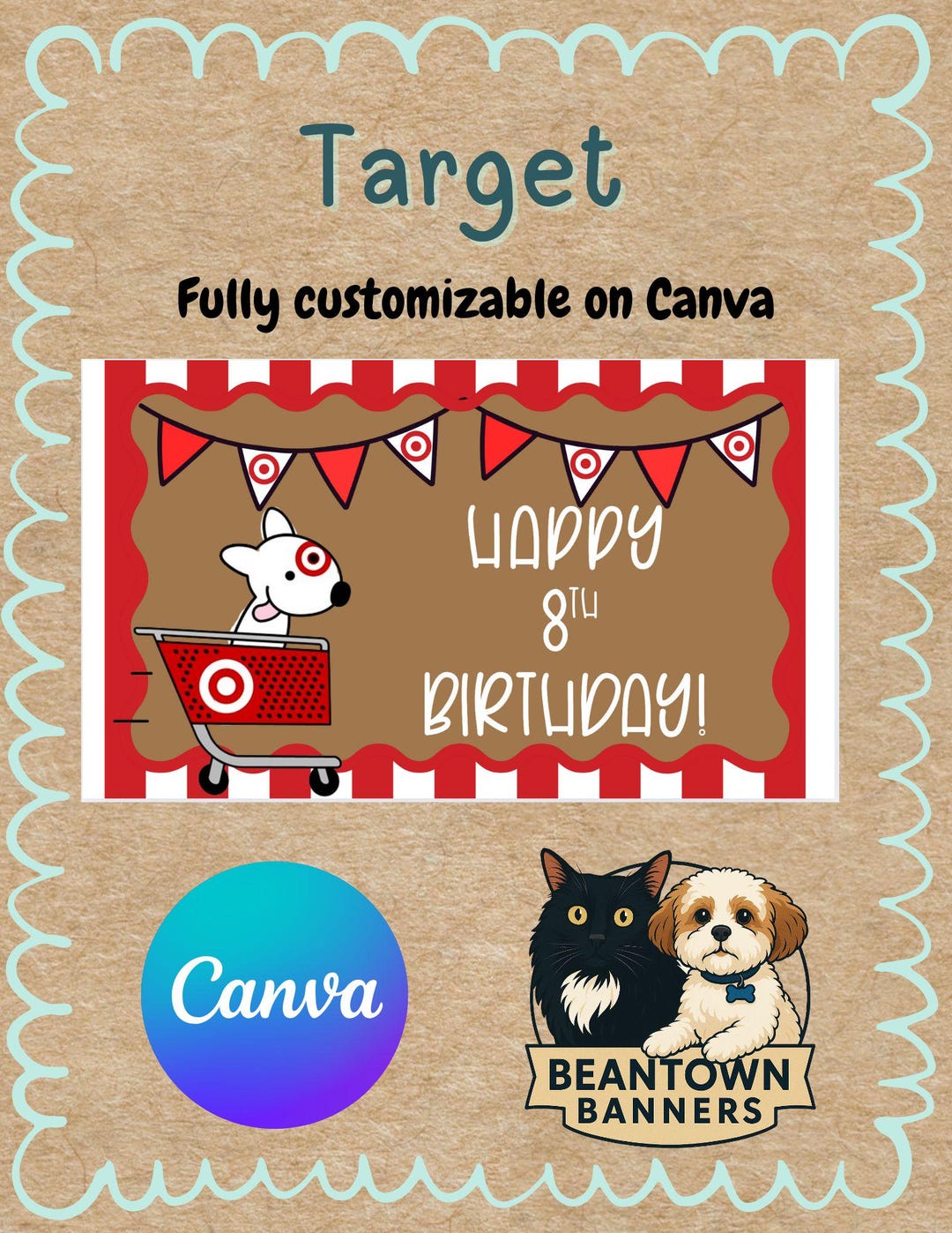 Target Inspired Birthday Banner Template | Banner Mockup | Digital ...