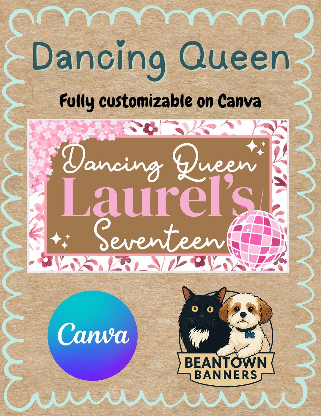 Dancing Queen Banner Template | Banner Mockup | Digital Download - Etsy